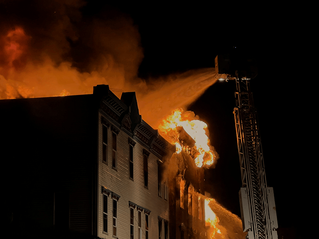 Significant Fire Causing Partial Roof Collapse
